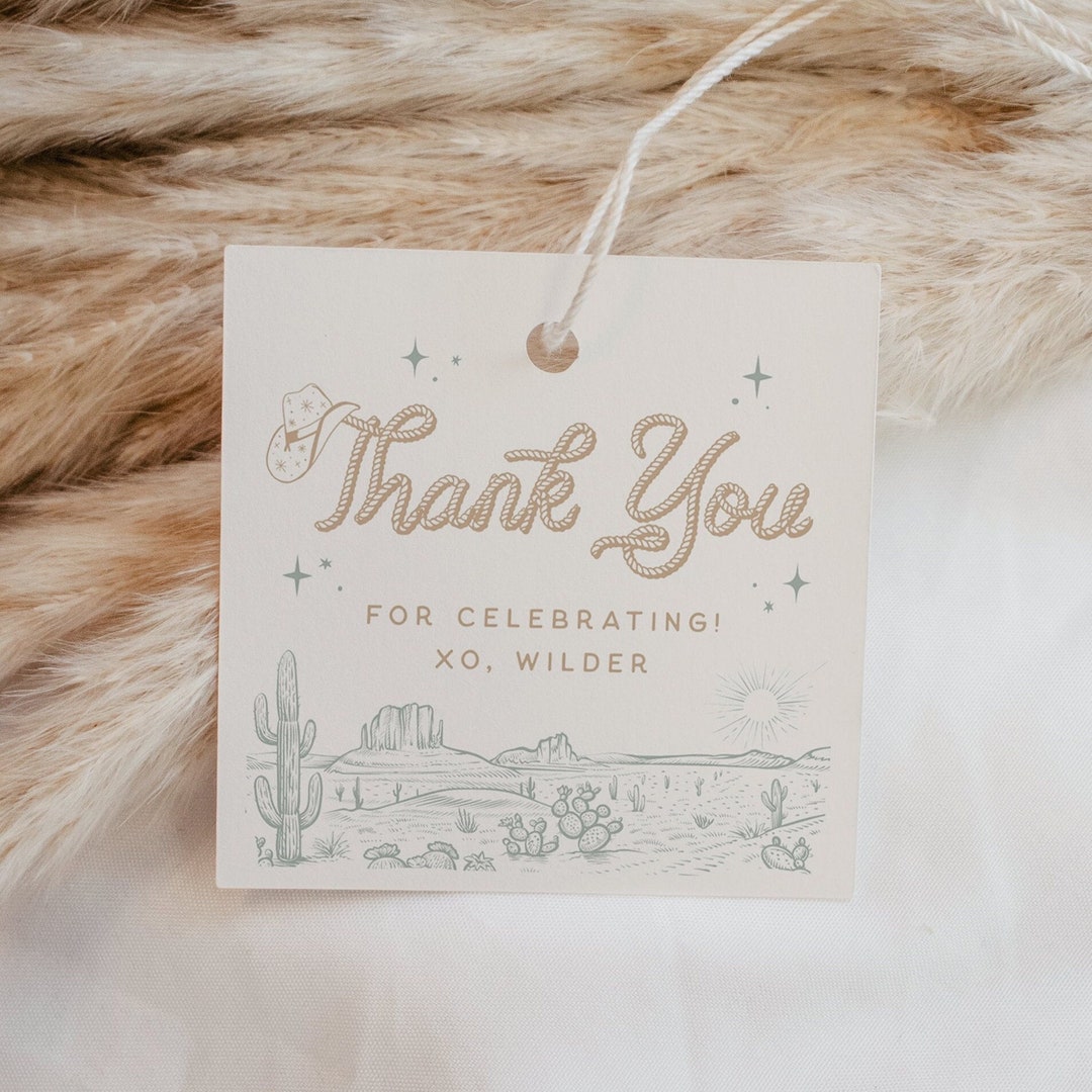 Wild West Tag First Rodeo Birthday Cowboy Party 1st Rodeo Favor Tag ...