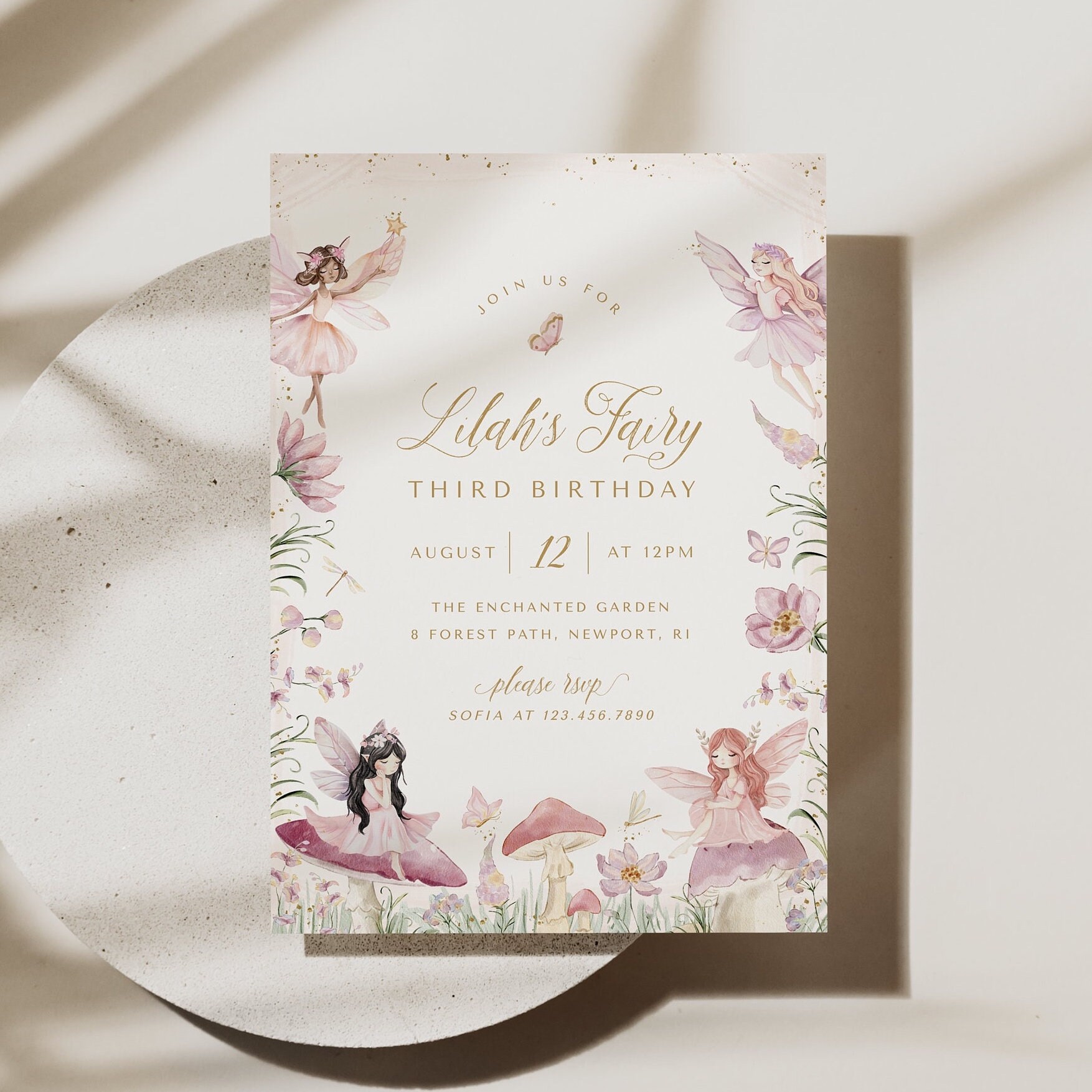 Fairy Birthday Invitation Fairies Birthday Party Mushroom Garden Party ...