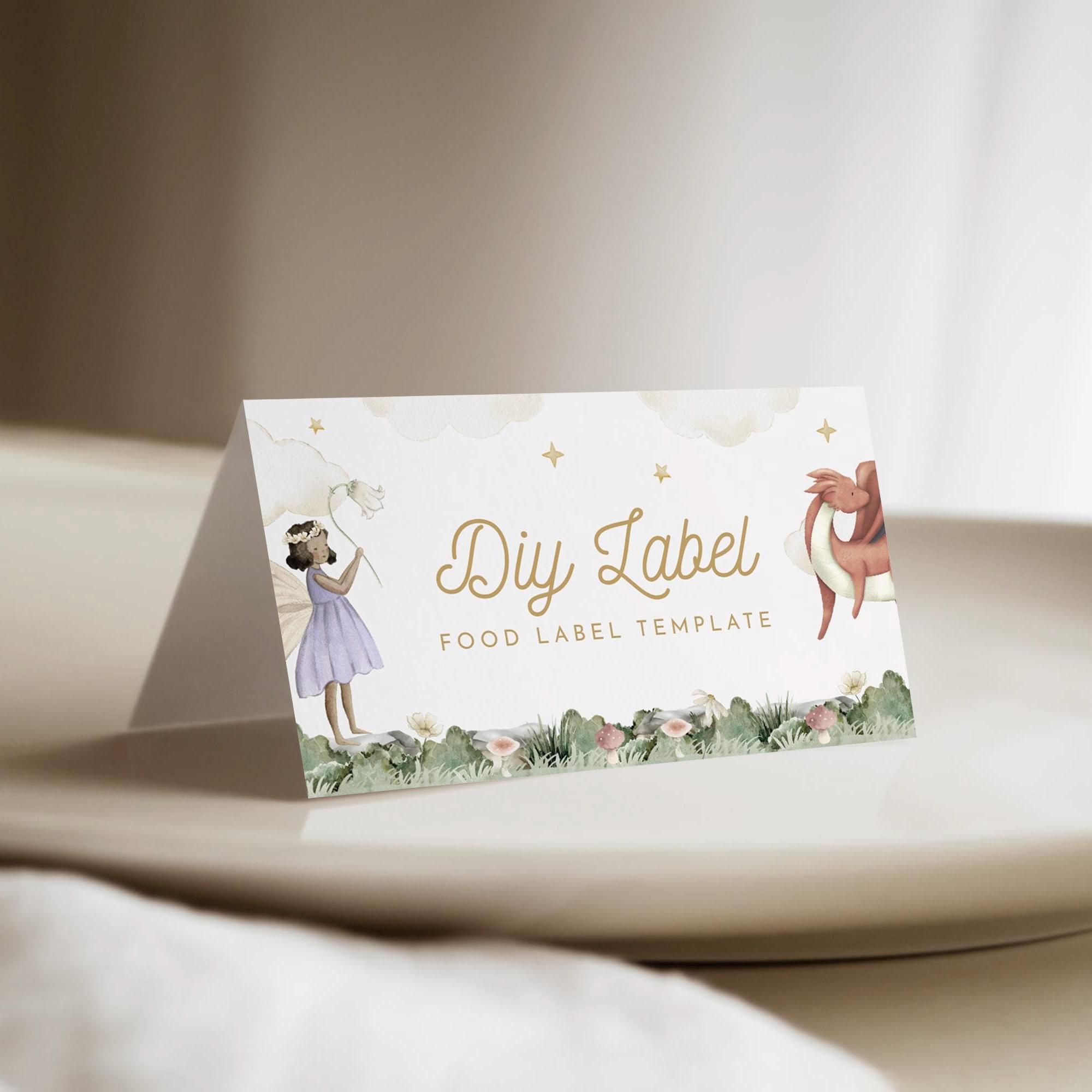 Editable Fairy Food Label Tent Card Template Fairies and Dragons ...
