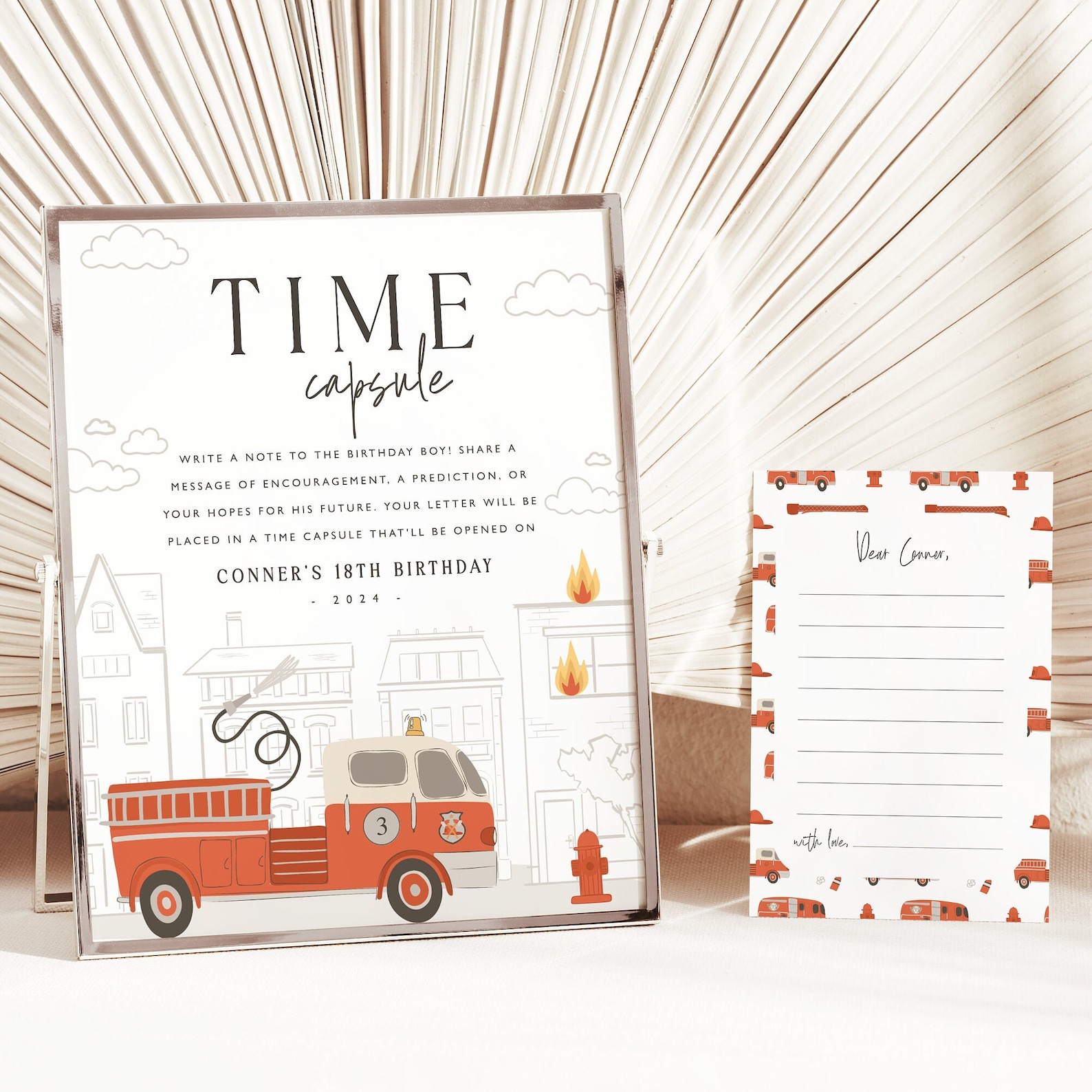 Firetruck Birthday Milestone Sign Fire Engine First Year Party Sign ...