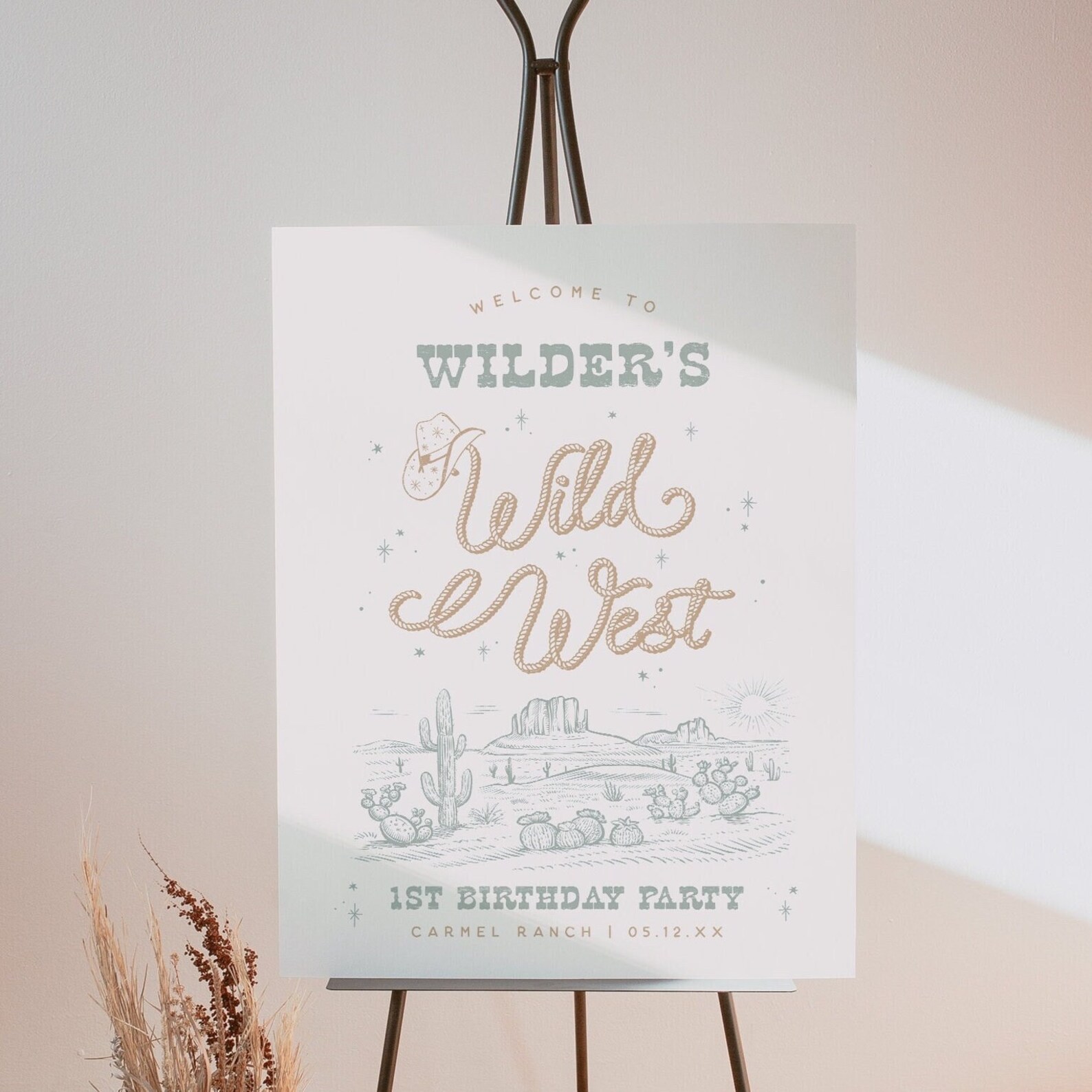 Wild West Welcome Sign Cowboy Birthday Sign First Rodeo Retro Rodeo ...
