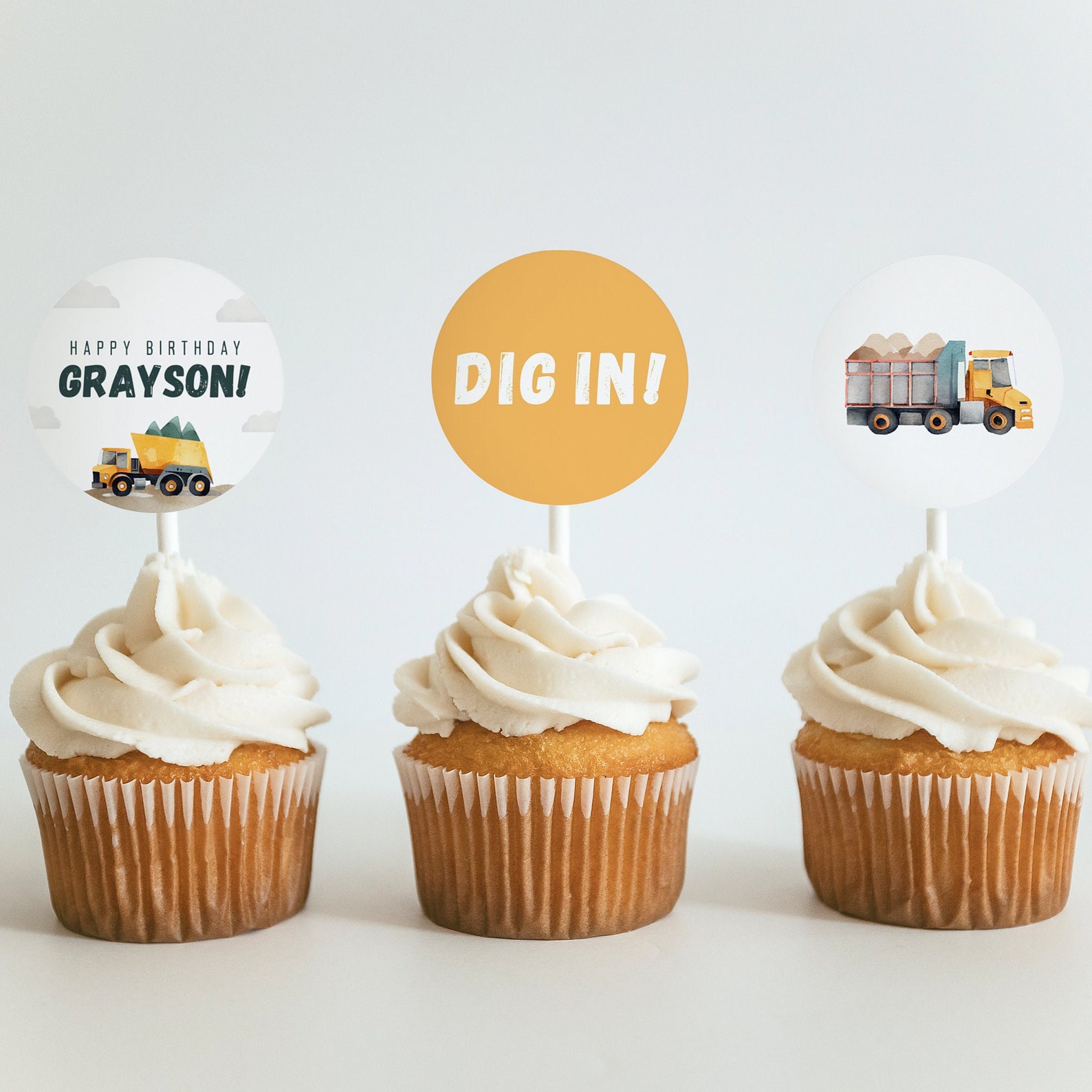 Construction Trucks Food Label Tent Construction Birthday Printable ...