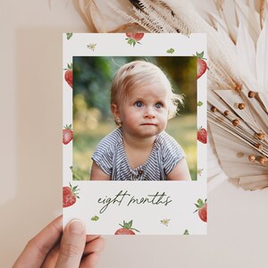 Berry First Birthday Month Photo Banner Sign, Strawberry Birthday ...