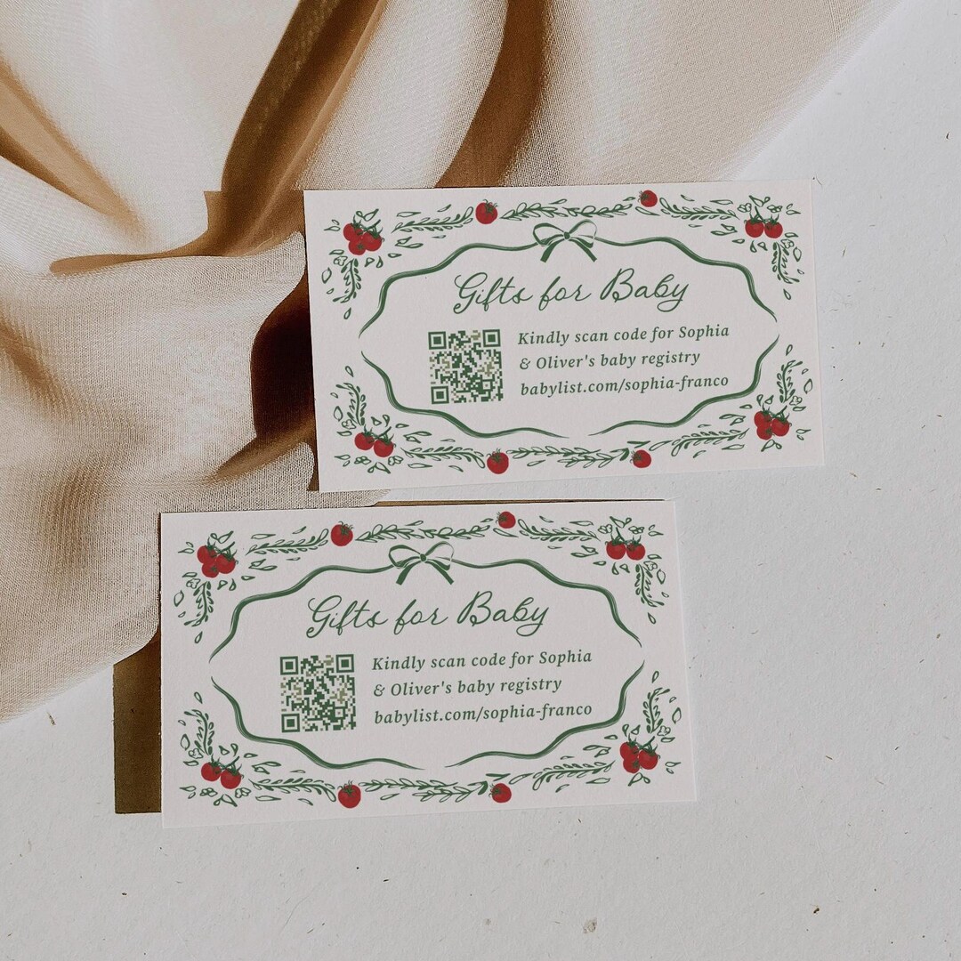 Tomato Registry Card Italian Theme Gifts for Baby Card Template Hand ...