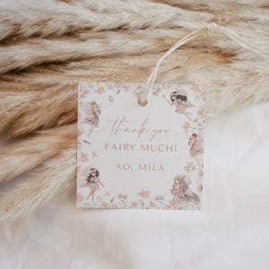 Fairy Tag Editable Fairy First Birthday Mushroom Wildflower Garden ...