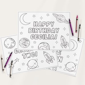 Birthday Coloring Pages Activity, Birthday Party Coloring Page Placemat ...