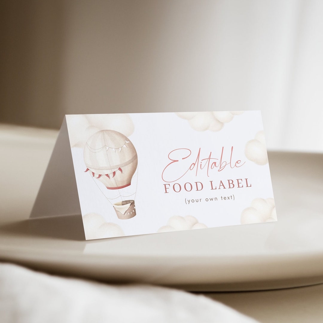 Editable Food Label Tent Card Printable Template Onederful World ...