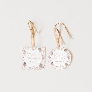 Fairy Tag Editable Fairy First Birthday Mushroom Wildflower Garden ...