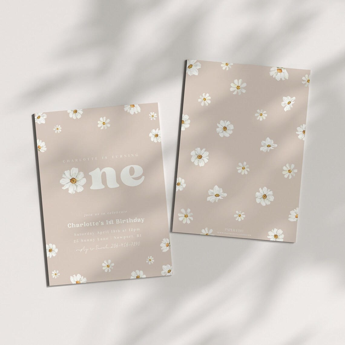 Daisy Birthday Invitation Wild One Flower Invite First - Etsy