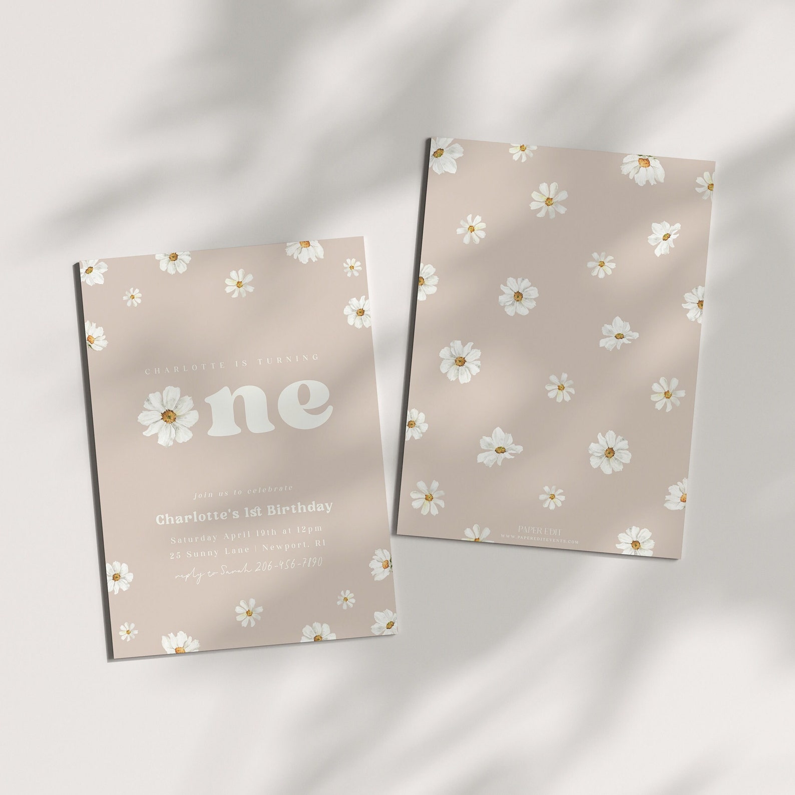 Daisy Birthday Invitation Wild One Flower Invite First - Etsy