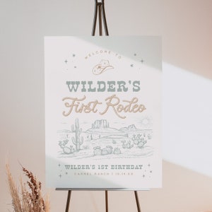 First Rodeo Milestone Sign Western Birthday Sign Wild West Year Stats ...