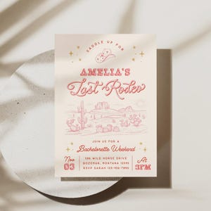 Last Rodeo Bachelorette Invitation Cowgirl Bachelorette Weekend Invite ...