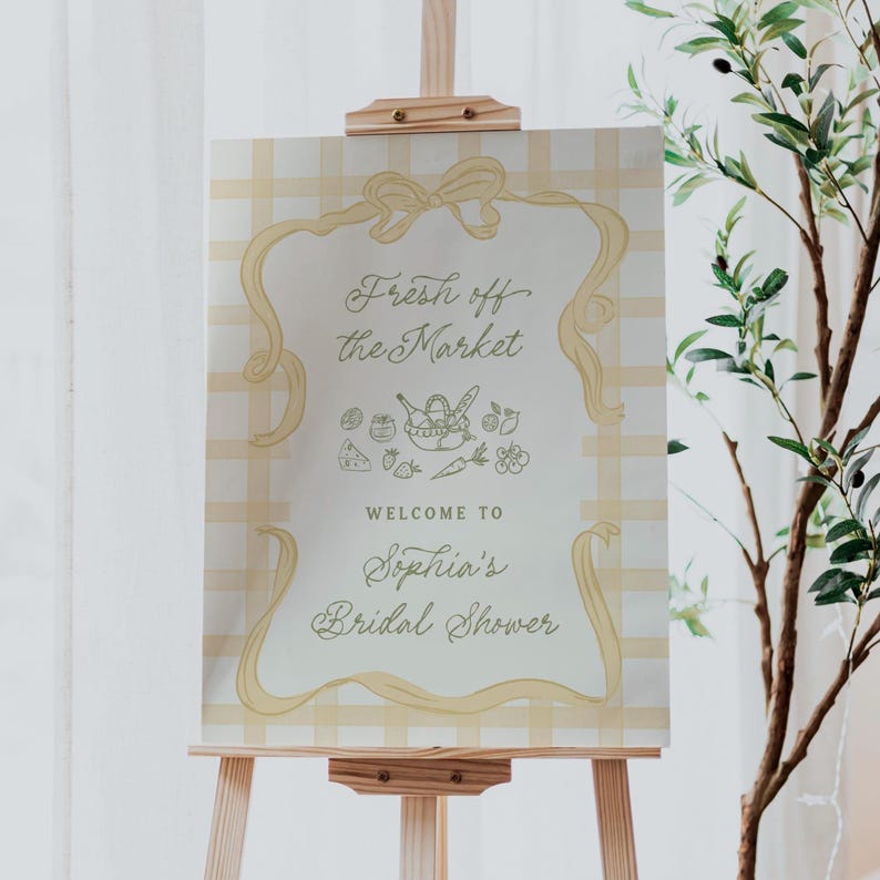 Fresh off the Market Welcome Sign Template Farmers Market Bridal Shower ...