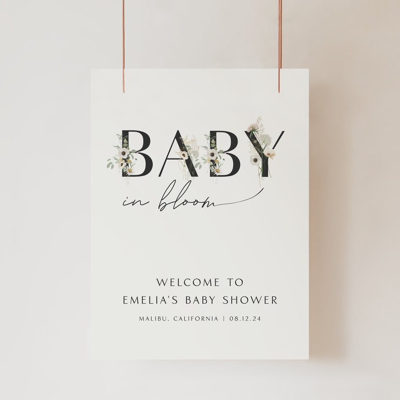 Baby Shower Games, Baby Predictions Card, Baby in Bloom Shower, Baby ...
