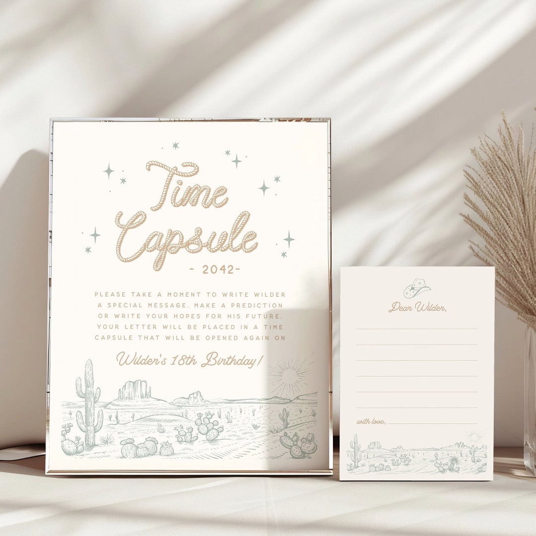 Western Time Capsule Sign and Letter Wild West Time Capsule 1st Rodeo ...