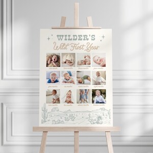 Western Year Photo Sign Template First Rodeo Milestone Picture Sign ...