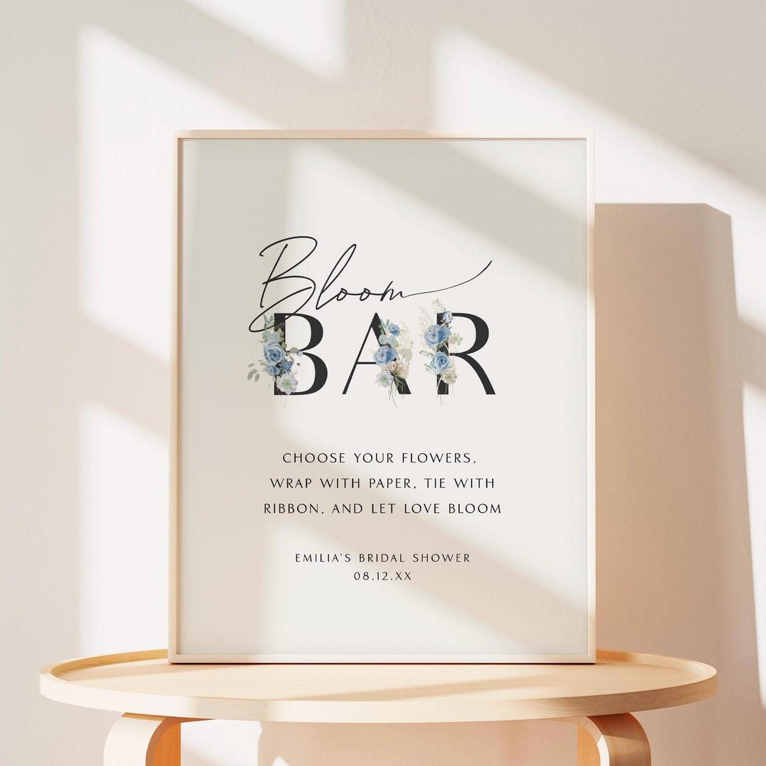 Flower Bar Sign Bloom Bar Sign in Bloom Baby Shower Bloom Bridal Shower ...