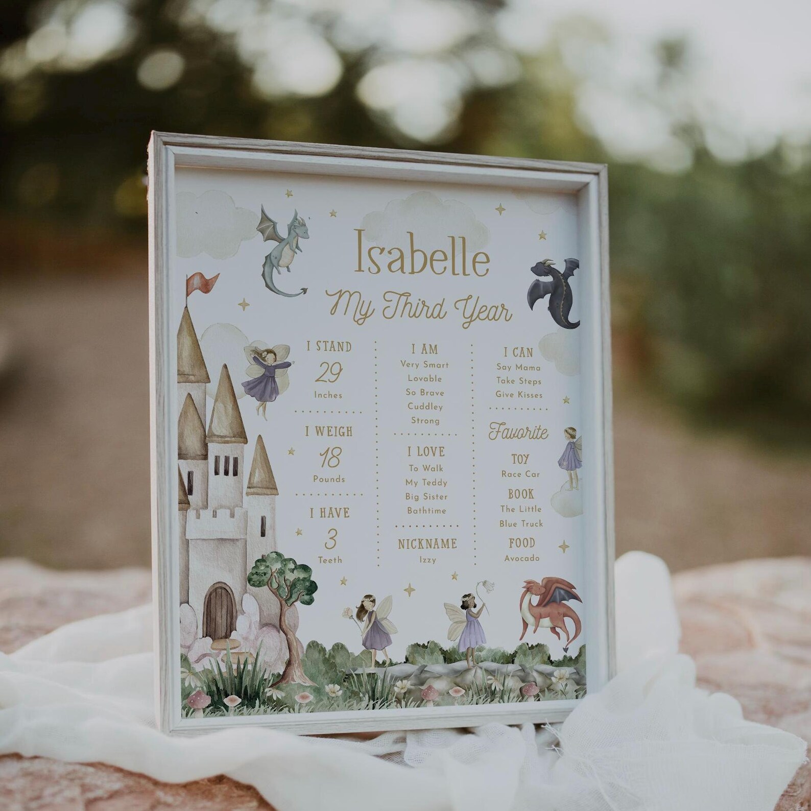 Fairies and Dragons Milestone Sign Fairy Birthday Dragon Fairy Tale ...