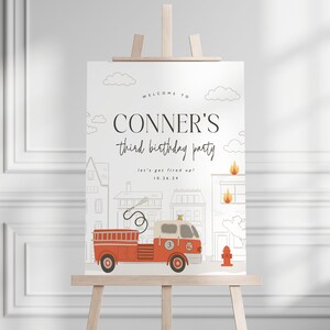 Firetruck Fully Editable Sign Firefighter Custom Table Sign Fire Truck ...