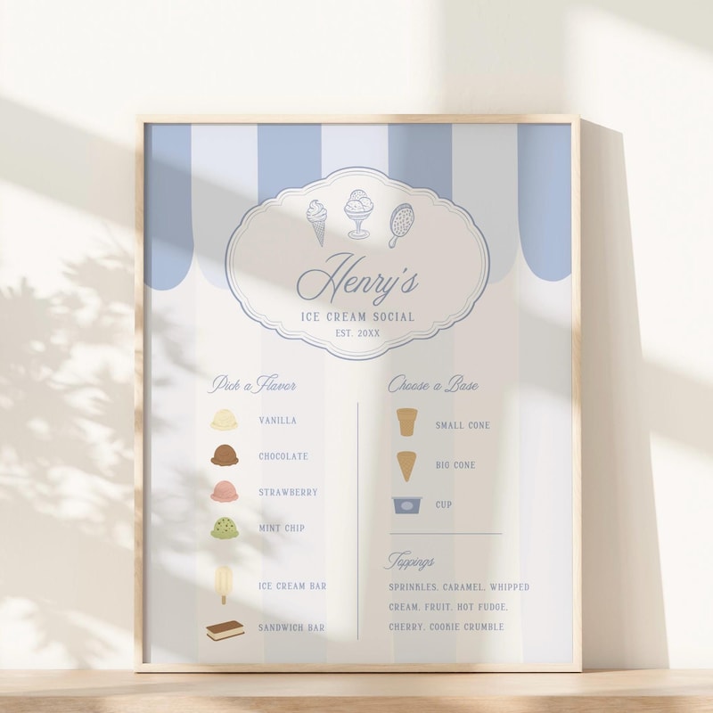 Ice Cream Menu Paper - Etsy