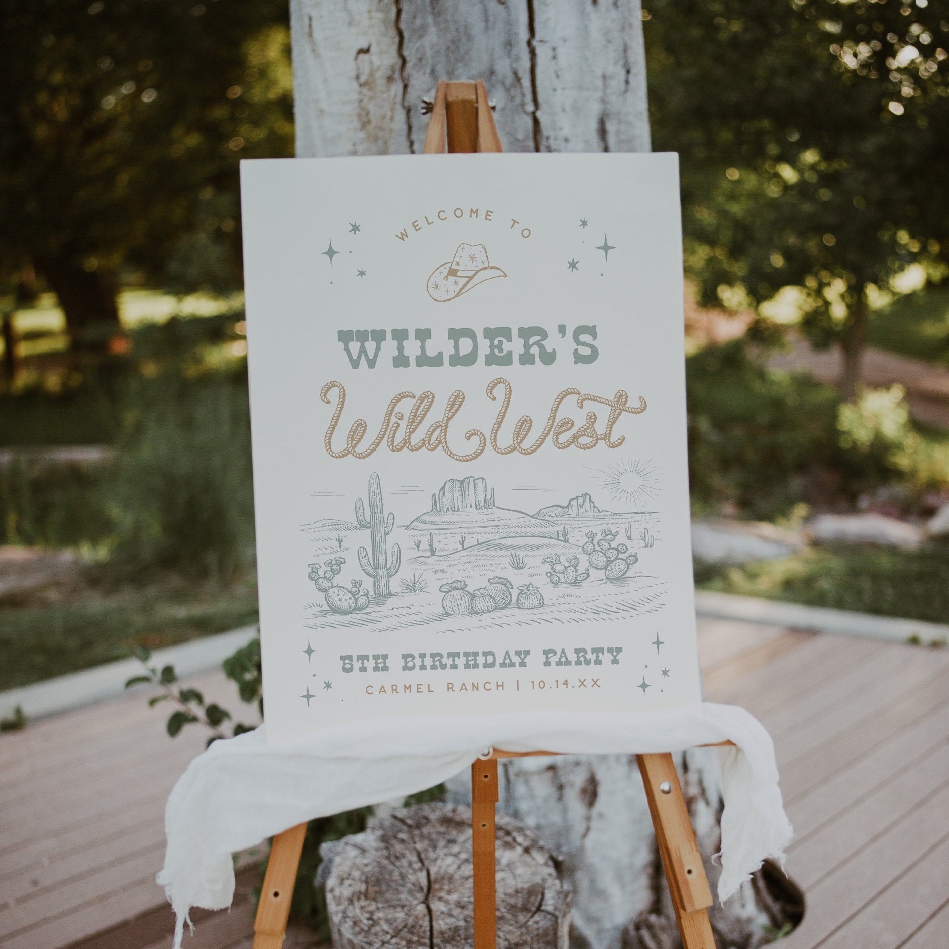 Wild West Welcome Sign Cowboy Birthday Sign First Rodeo Retro Rodeo ...