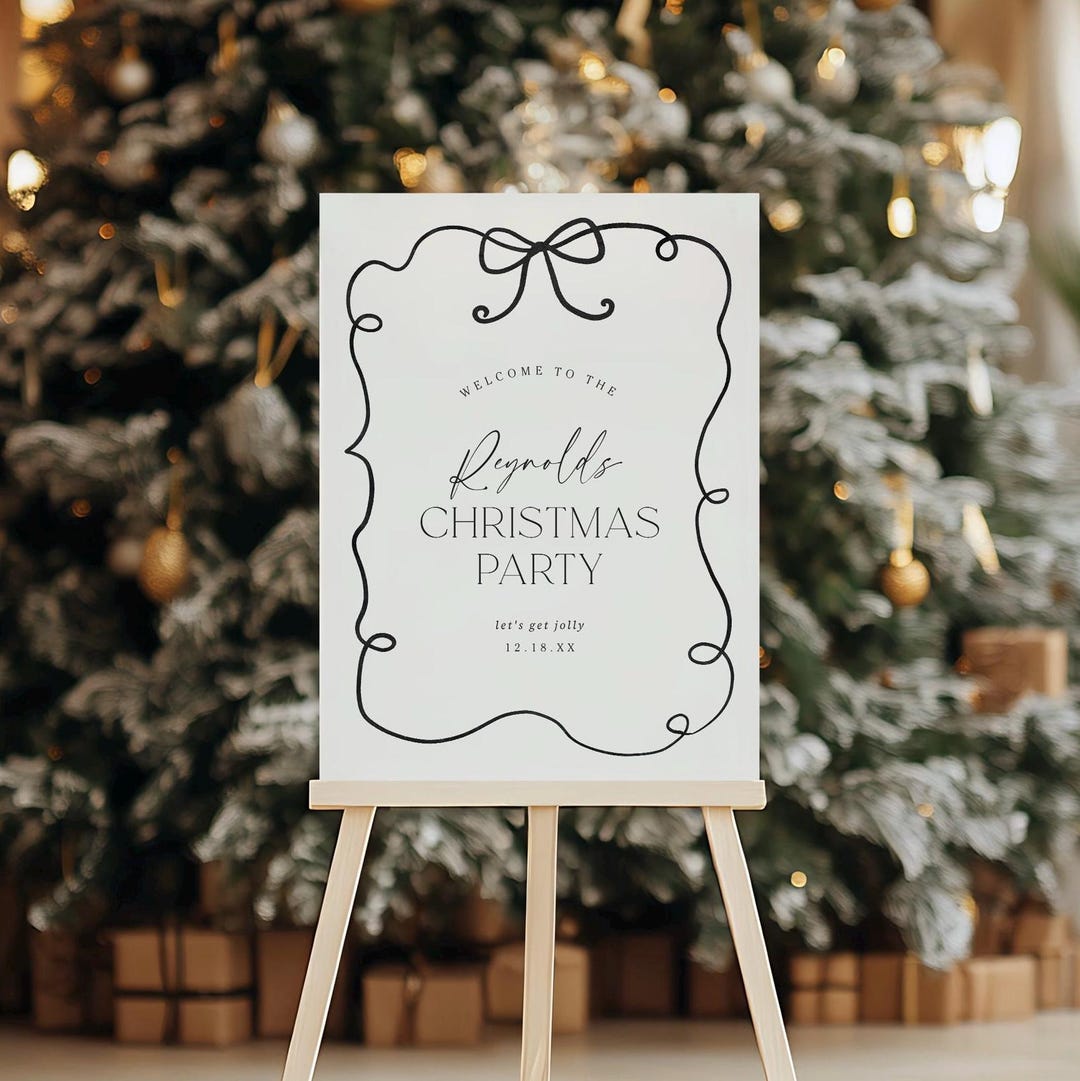 Holiday Party Welcome Sign Whimsical Christmas Sign Board Friendsmas ...