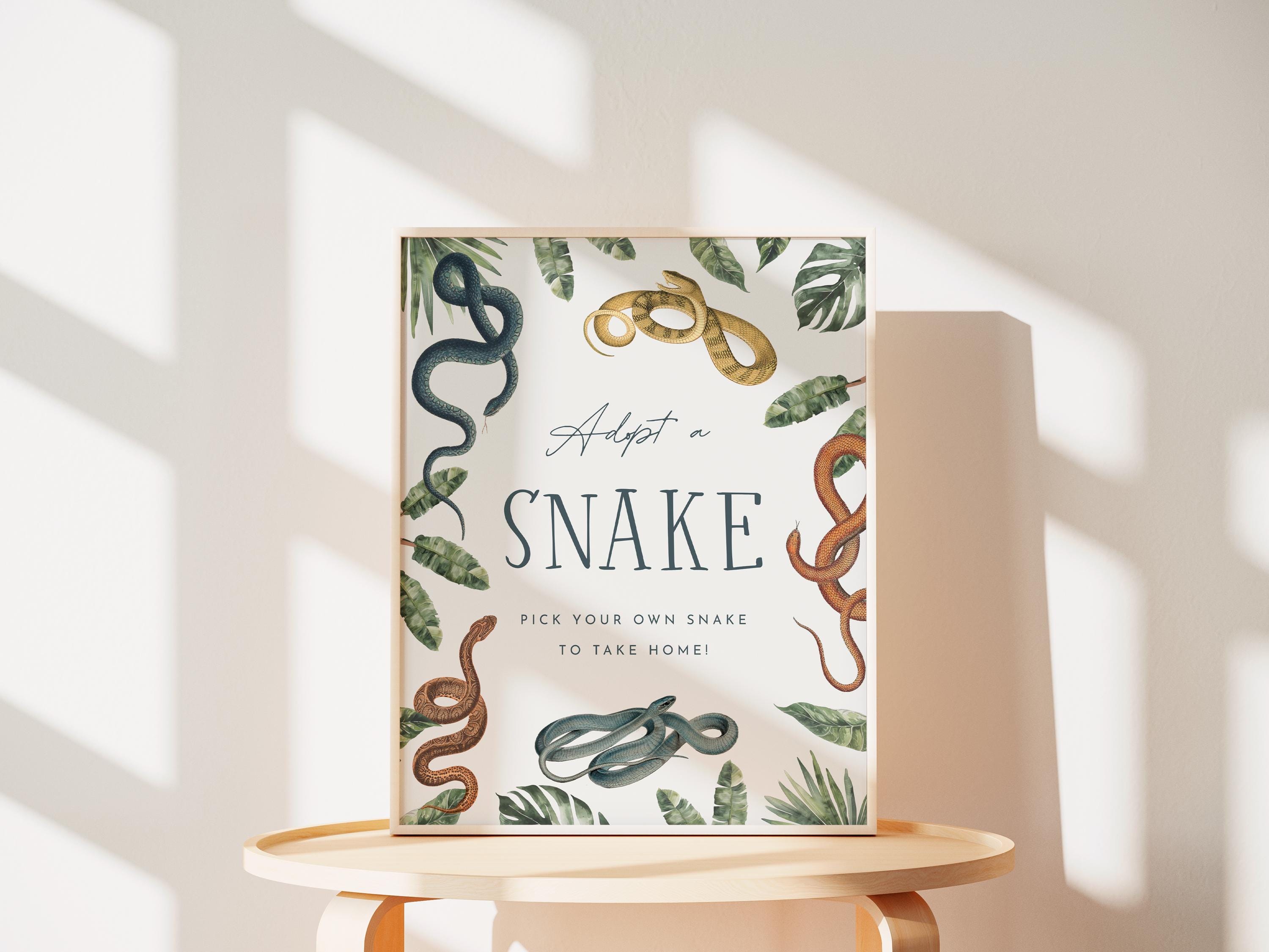 Snake Birthday Invitation Reptile Party Invite Modern Snake Invitation ...