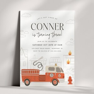Firetruck Birthday Invitation, Firetruck Birthday Party, Fire Truck ...