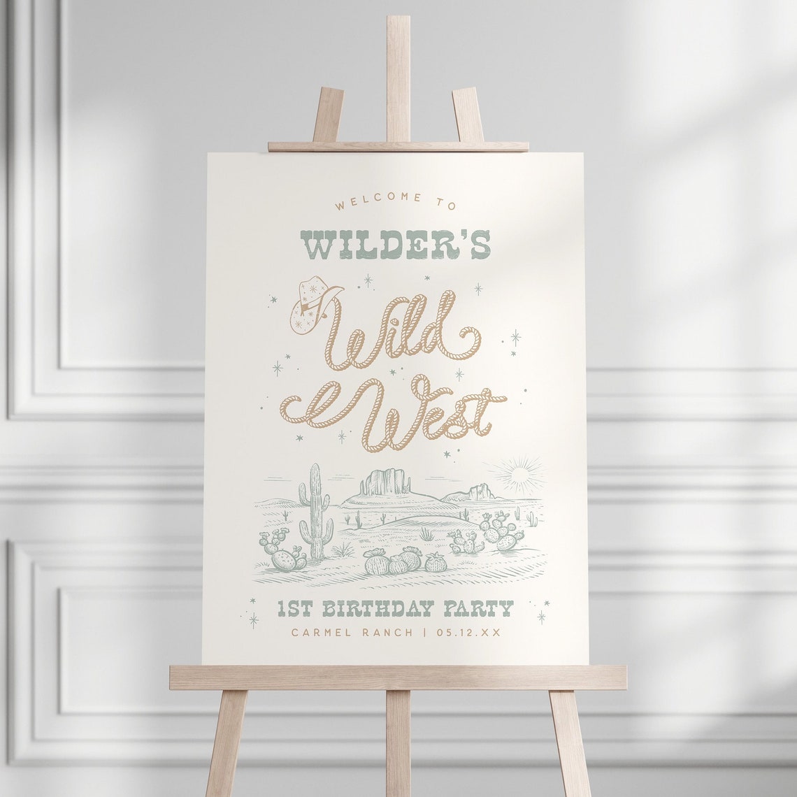 Wild West Welcome Sign Cowboy Birthday Sign First Rodeo Retro Rodeo ...