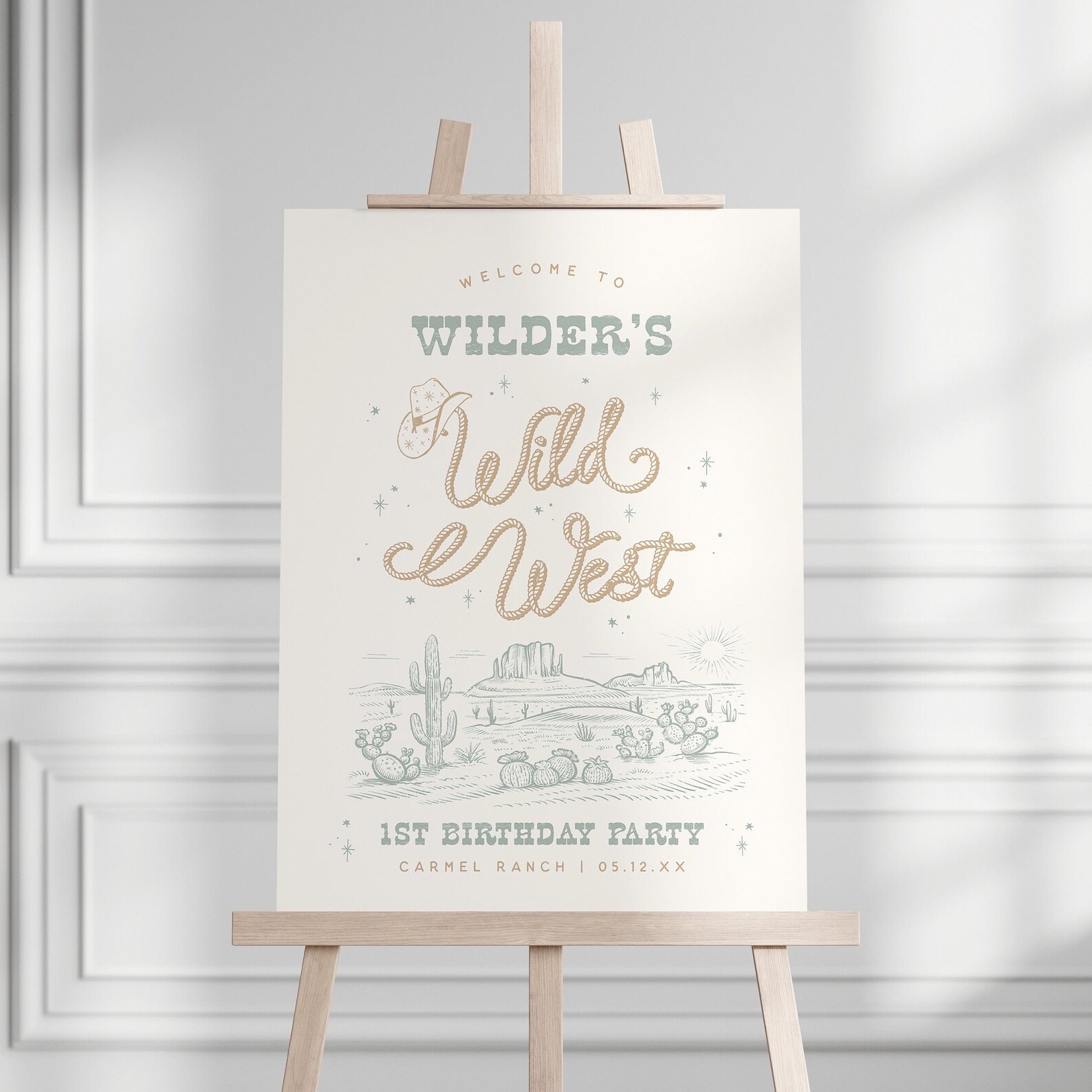 Wild West Welcome Sign Cowboy Birthday Sign First Rodeo Retro Rodeo ...