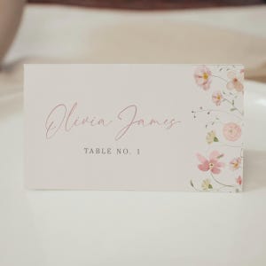 Floral Menu and Place Card Template Name Tent Card Baby in Bloom Menu ...
