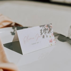 Floral Menu and Place Card Template Name Tent Card Baby in Bloom Menu ...