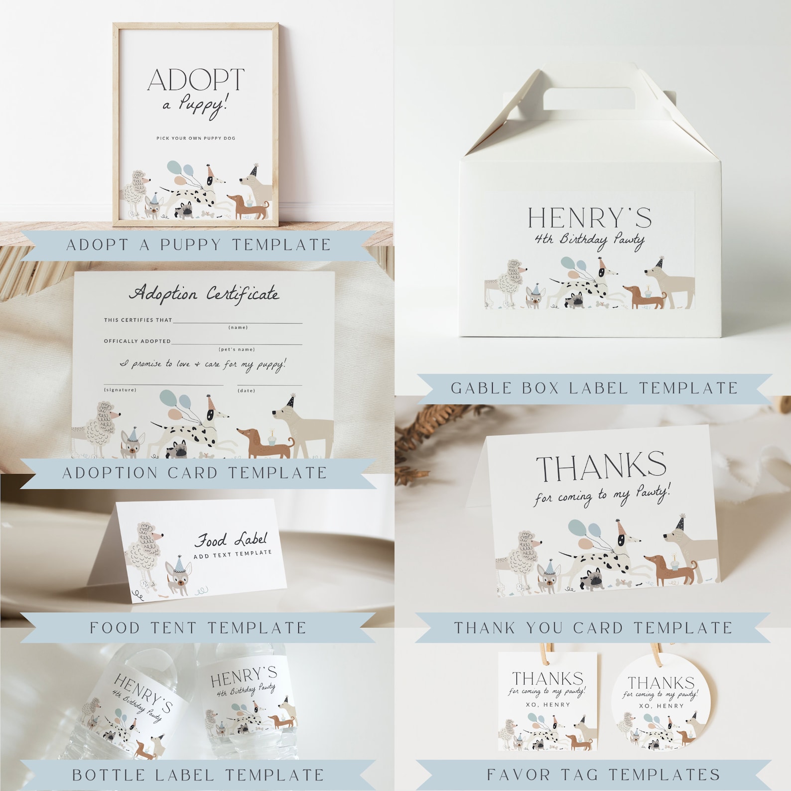 Dog Birthday Party Bundle Puppy Pawty Bundle Dog Party Package DIY ...