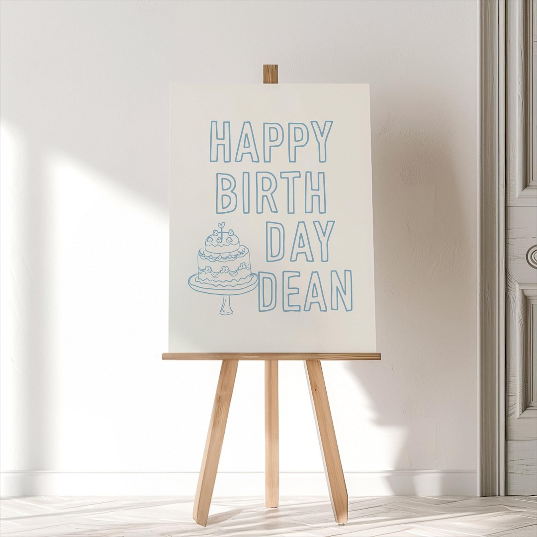 Hand Drawn Birthday Welcome Sign Whimsical Birthday Sign Template Hand ...