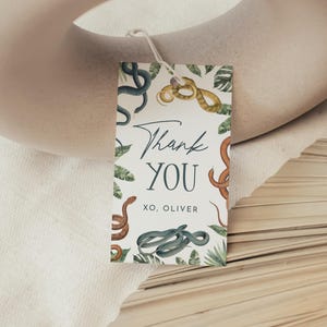 Snake Tag Label Template Reptile Party Thank You Tag Modern Snake ...
