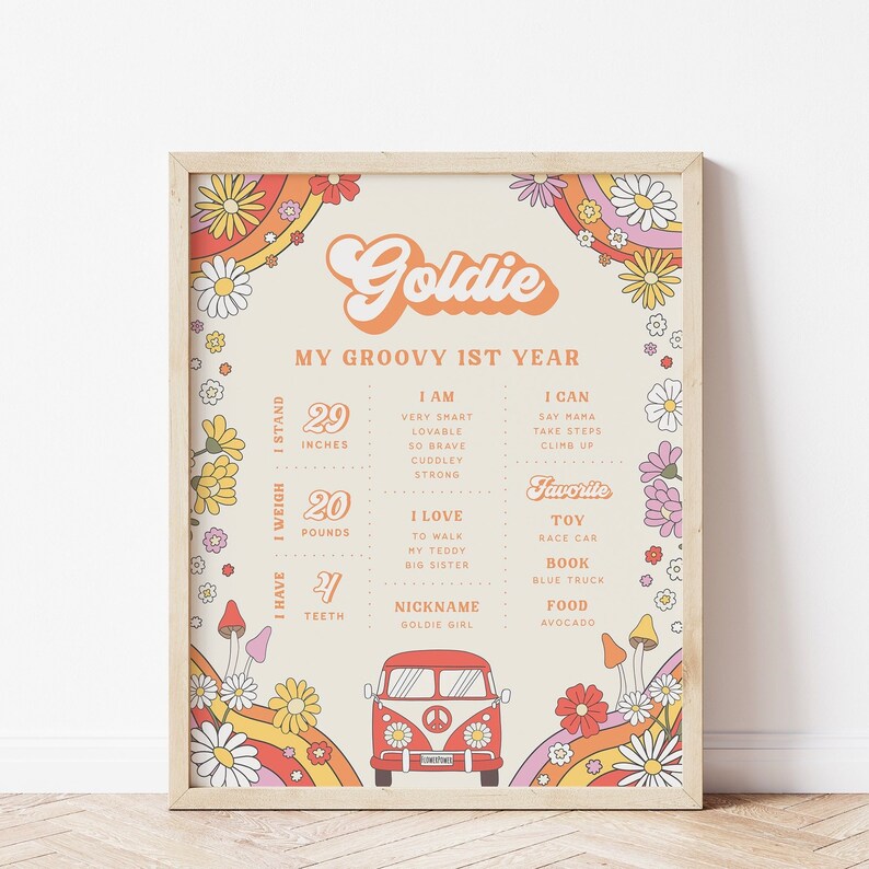 Groovy Welcome Sign One Groovy Babe Sign Retro Two Groovy Welcome Board ...