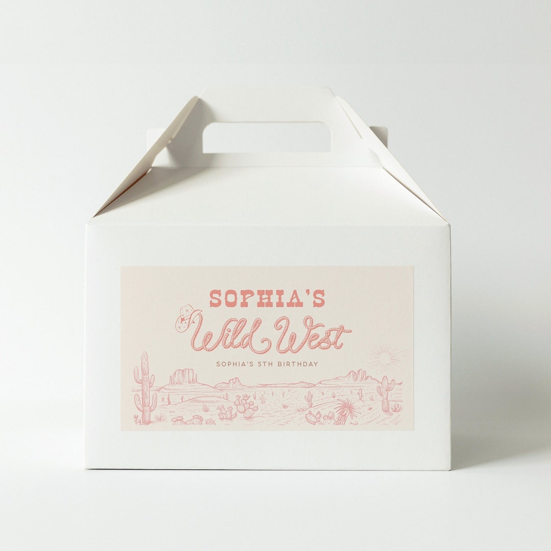 Wild West Gable Box Label Western Birthday First Rodeo Retro Western ...
