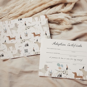 Dog Adoption Certificate, Adopt a Puppy Form, Puppy Pawty Birthday ...