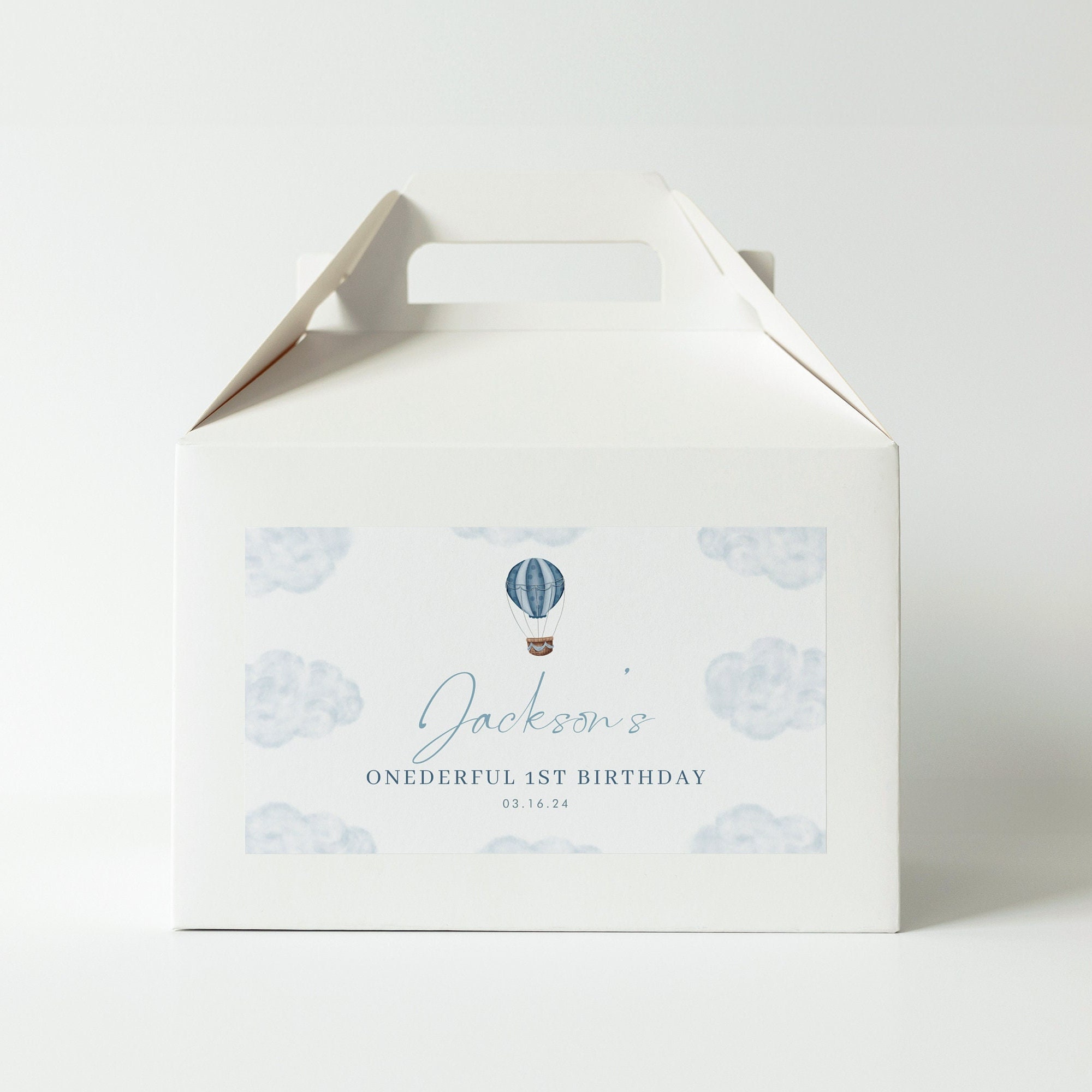 Onederful Gable Box Label Favor Box Label Editable First Birthday Decor
