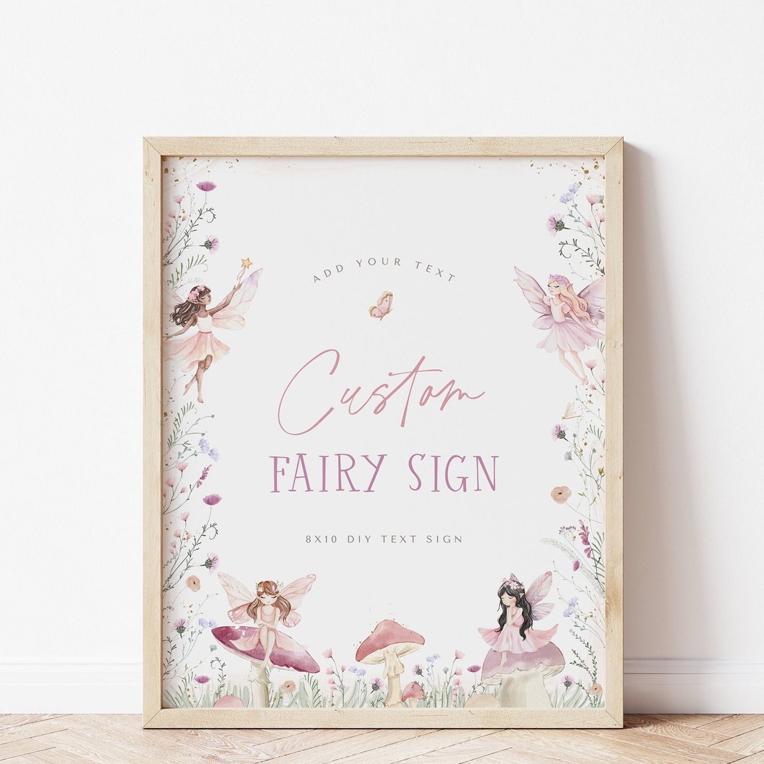 Fairy Birthday Sign Fairy First Birthday Party Mushroom Garden ...