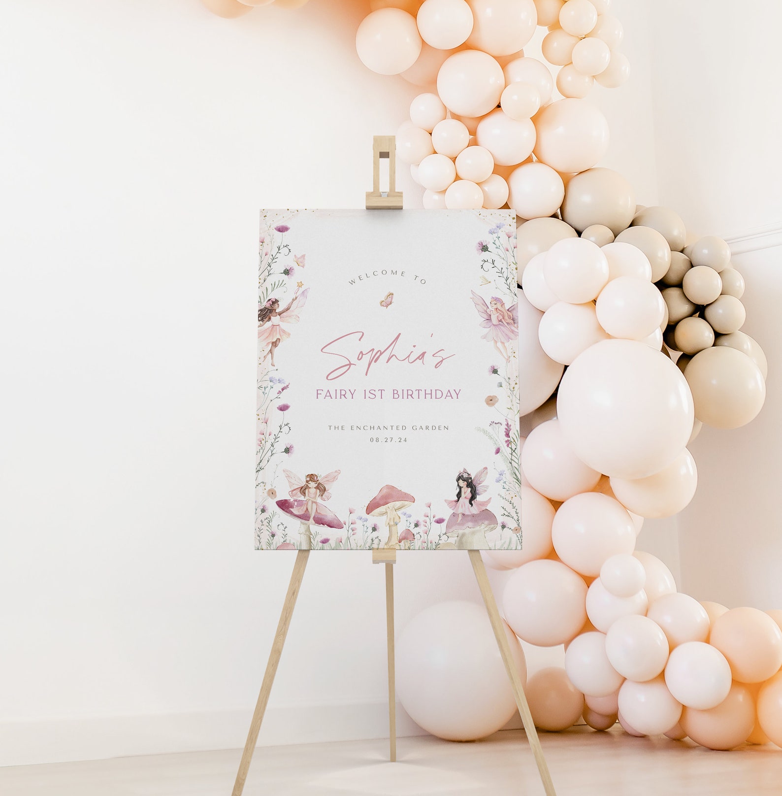 Fairy Food Label Fairy First Birthday Mushroom Enchanted Garden Party ...