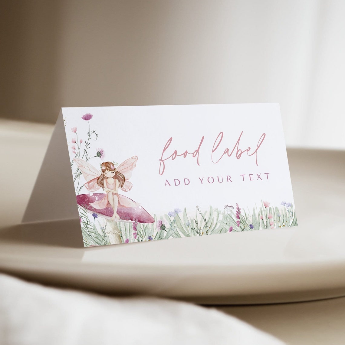 Fairy Food Label Fairy First Birthday Mushroom Enchanted Garden Party ...