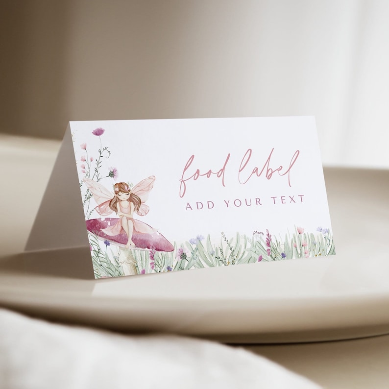 Fairy Food Label Fairy First Birthday Mushroom Enchanted Garden Party ...