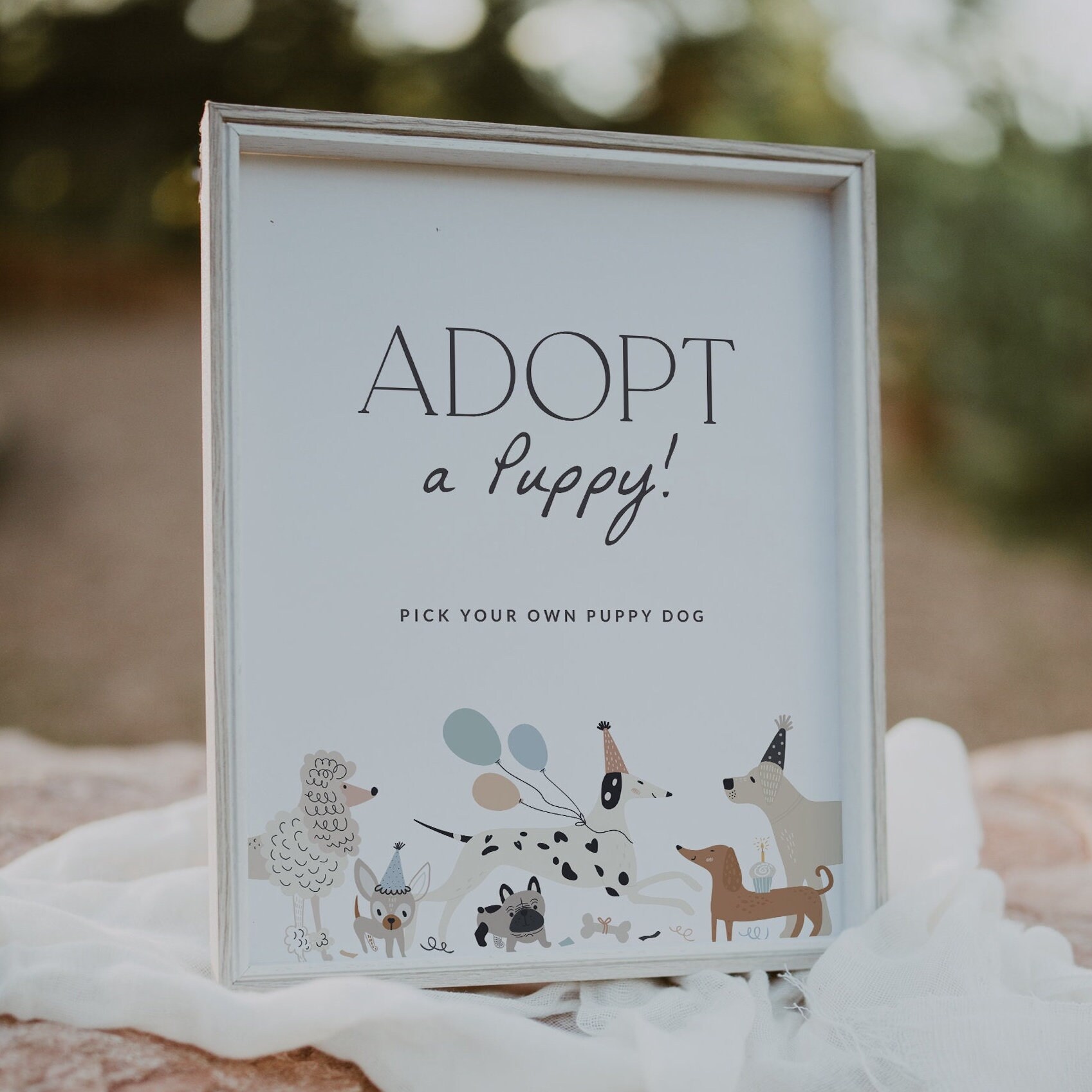 Adopt a Puppy Sign Dog Adoption Sign Puppy Pawty Modern Dog Party ...