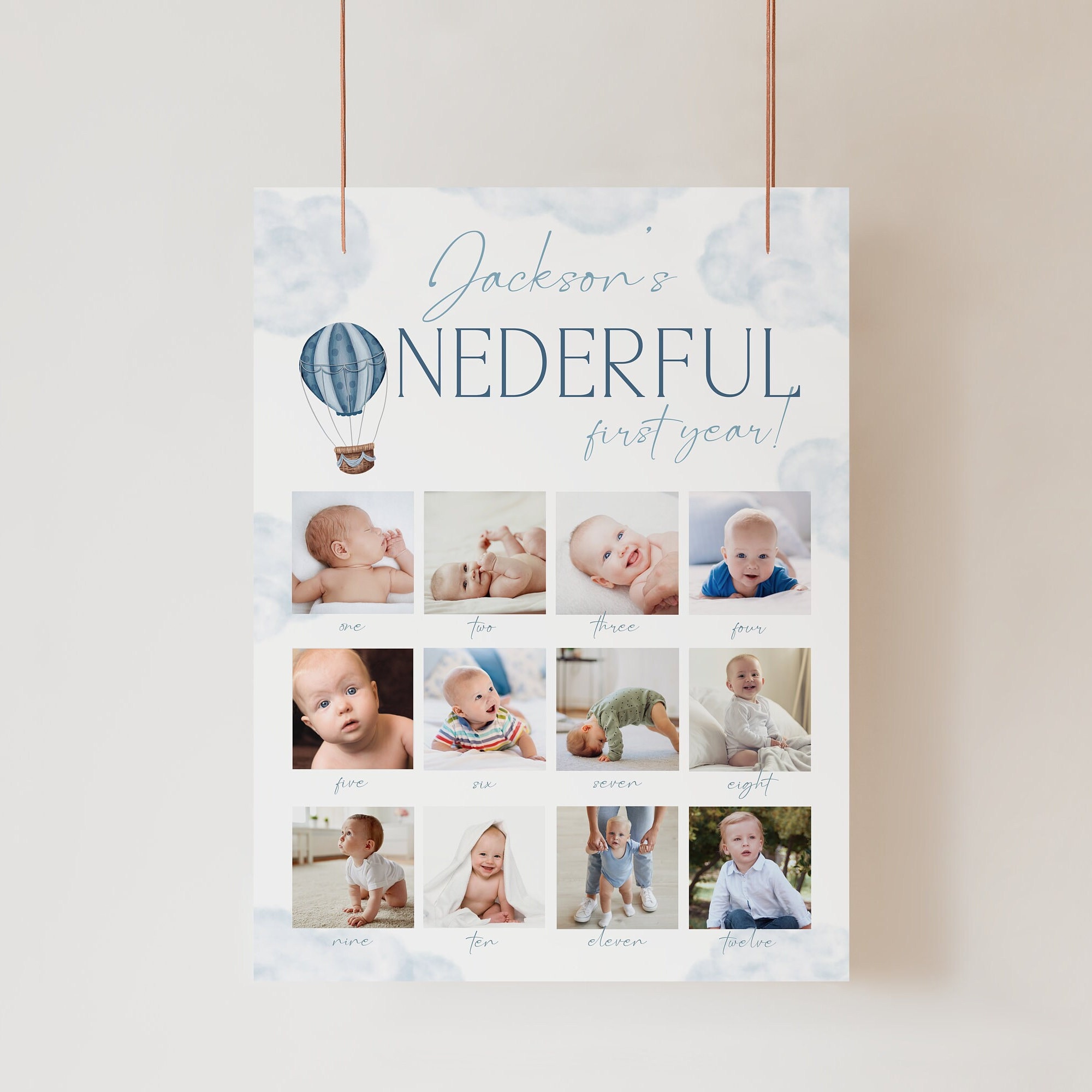 Onederful World Blue Welcome Sign, 1st Birthday Welcome Board, Baby ...