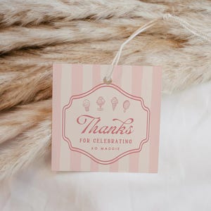 Ice Cream Tag Editable Ice Cream Party Favor Tag Retro Ice Cream Social ...