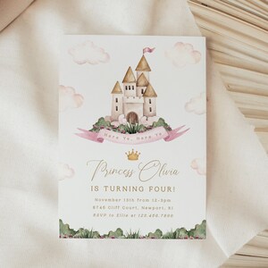 Princess Birthday Invitation Magical Fairy Tale Party Princess Castle ...