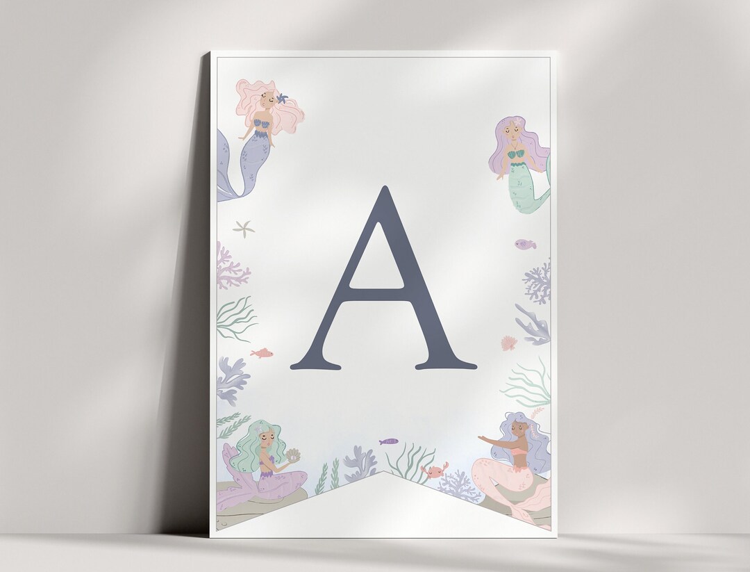 Mermaid Birthday Banner, Editable Birthday Sign, Boho Mermaid Birthday ...