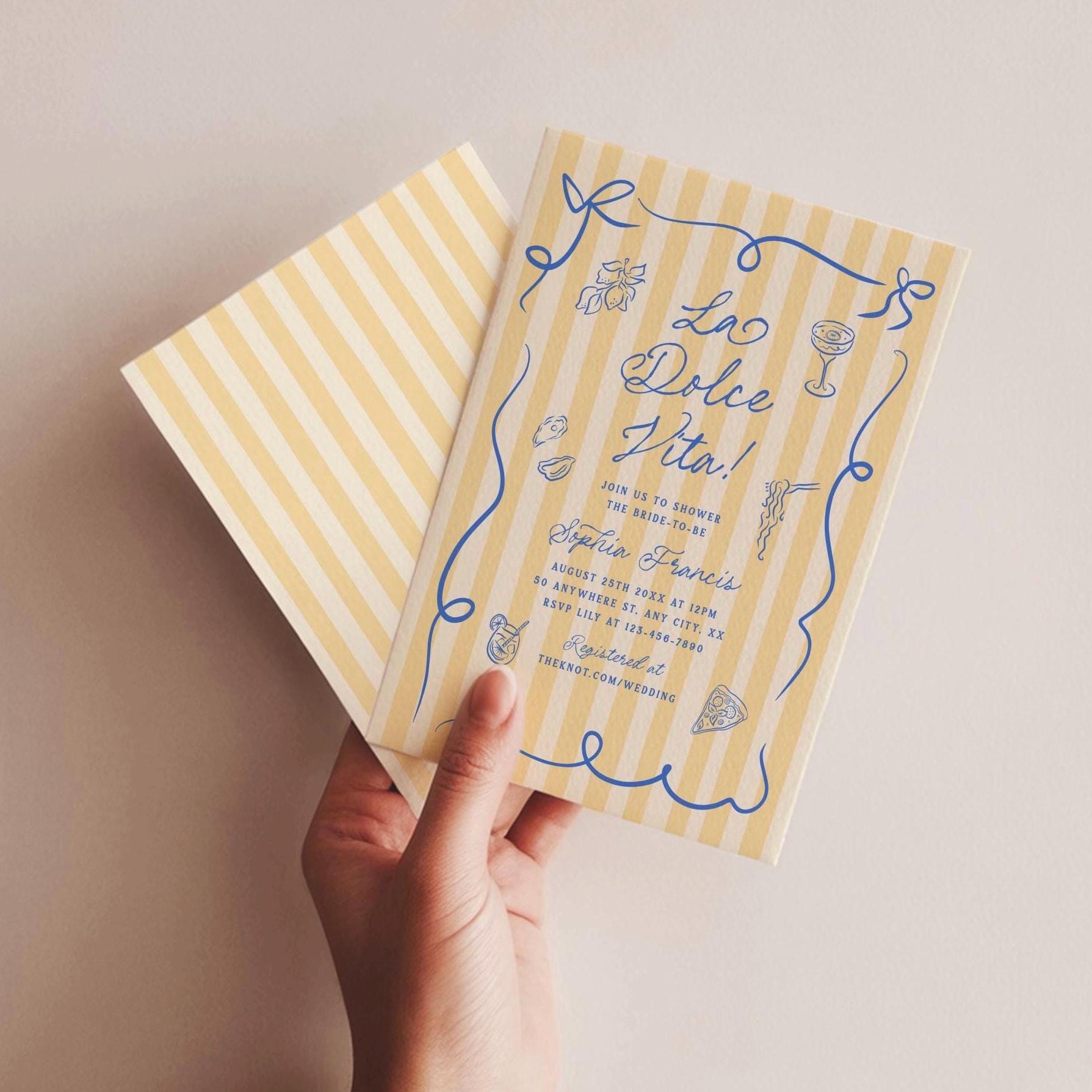 Italian Bridal Shower Welcome Sign La Dolce Vita Blue Yellow Coastal ...