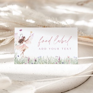 Fairy Food Label Fairy First Birthday Mushroom Enchanted Garden Party ...
